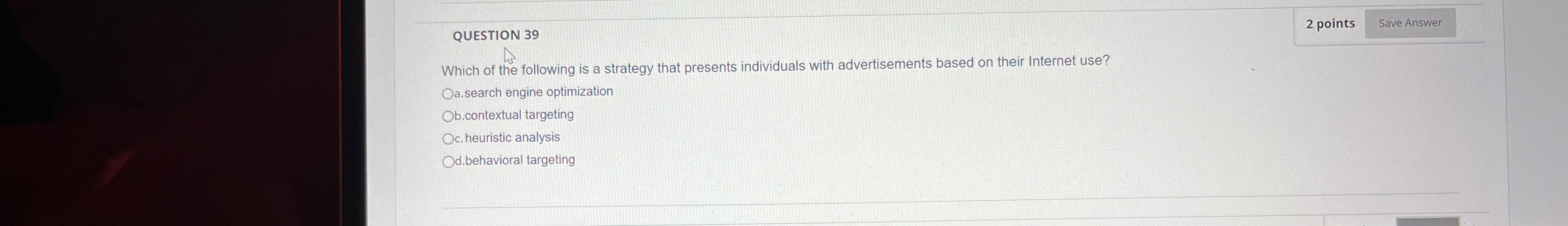 Solved QUESTION 392 ﻿pointsWhich of the following is a | Chegg.com