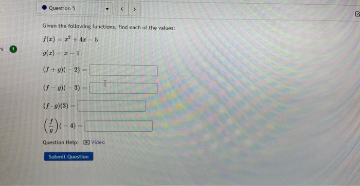 Solved Given the following functions, find each of the | Chegg.com