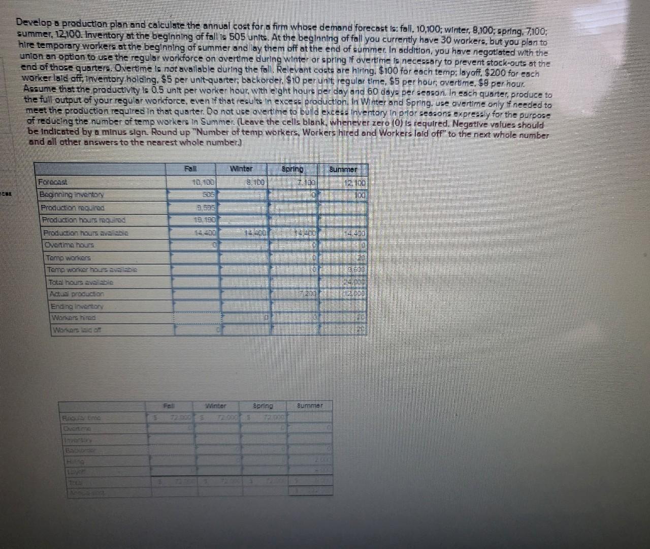 Solved COL Develop A Production Plan And Calculate The Chegg solved-col-develop-a-production-plan-and-calculate-the-chegg
