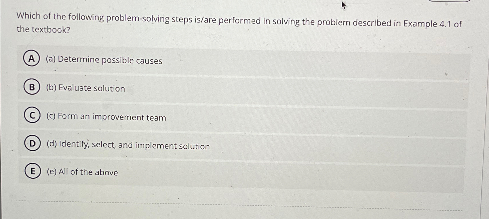Solved Which of the following problem-solving steps is/are | Chegg.com