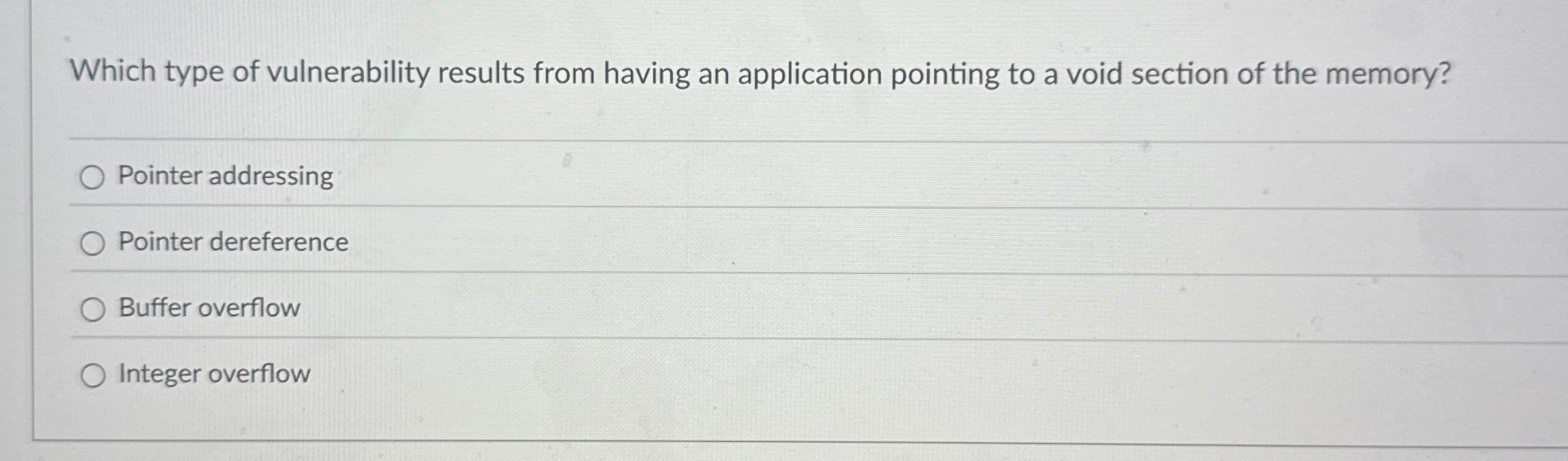 Solved Which type of vulnerability results from having an | Chegg.com
