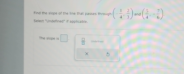 Solved Find the slope of the line that passes through | Chegg.com