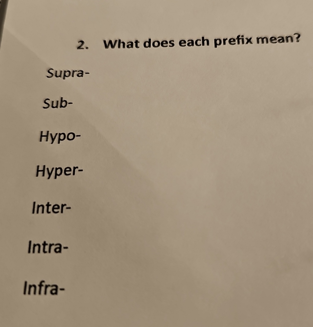 Solved What does each prefix | Chegg.com