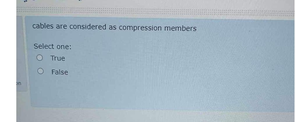 Solved cables are considered as compression membersSelect | Chegg.com