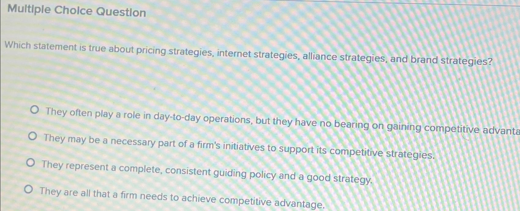 Solved Multiple Cholce QuestionWhich statement is true about | Chegg.com