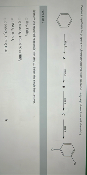 Solved Devise a synthesis to prepare m-chlorobenzonitrile | Chegg.com
