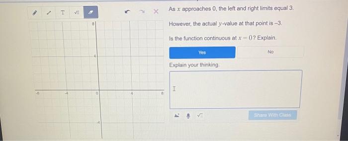 Solved As x approaches 0 , the left and right limits equal 3 | Chegg.com