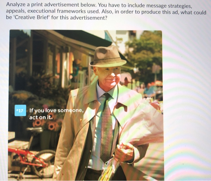 Analyze a print advertisement below. You have to | Chegg.com