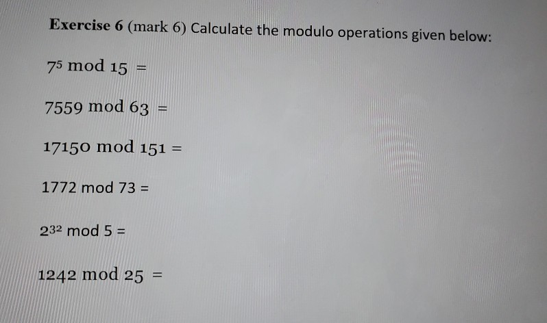 Solved Exercise 3 (mark 6) Are the following couples of | Chegg.com