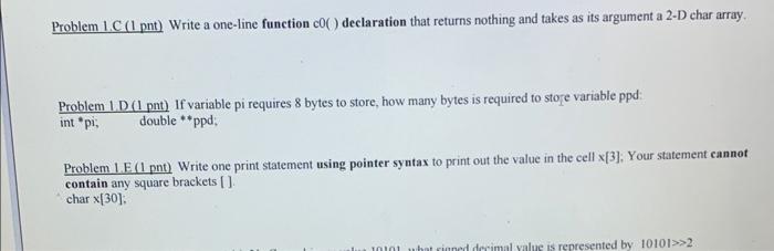 Solved Problem Ic 1 Pnt Write A One Line Function C0 8347