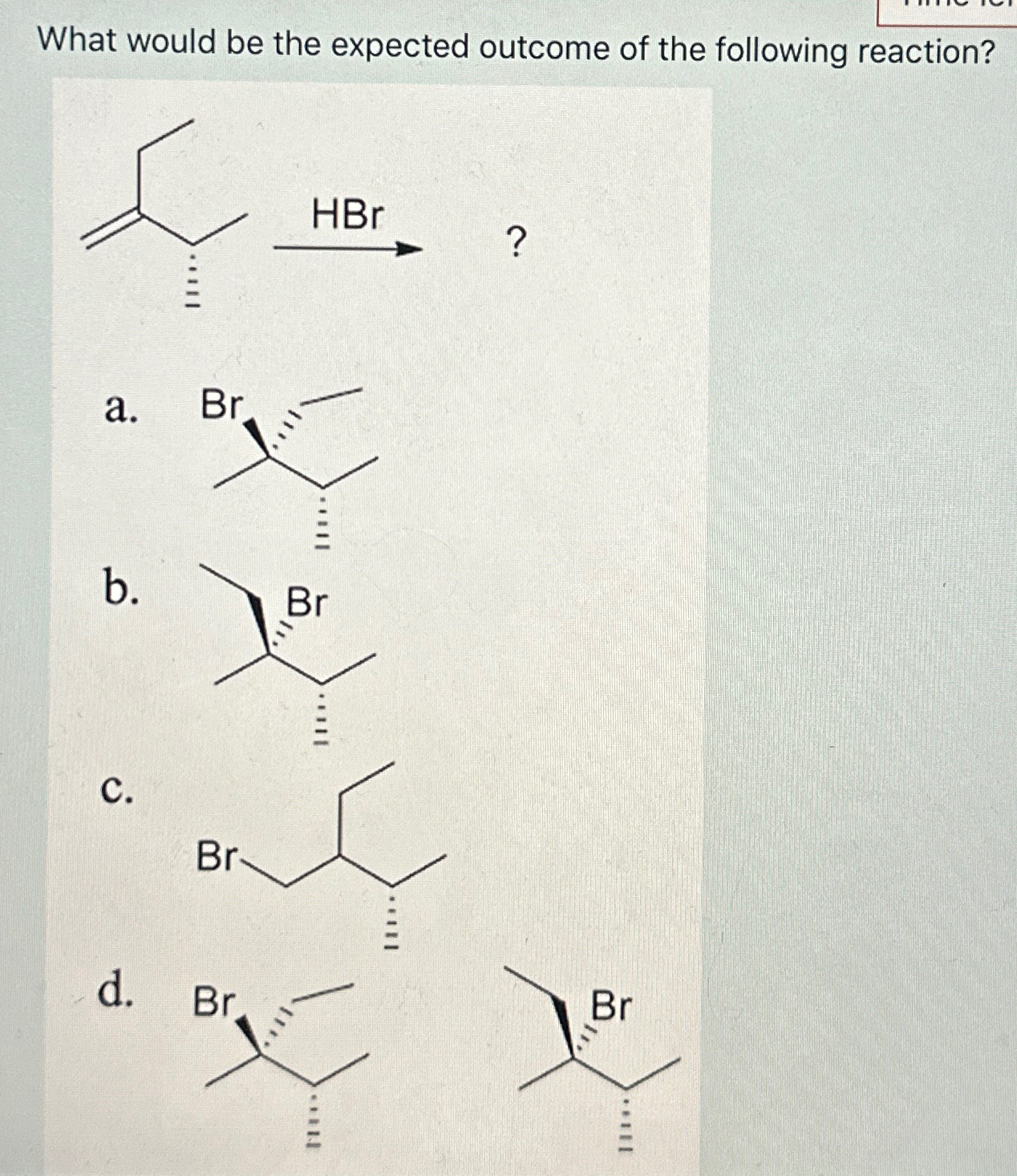 Solved What would be the expected outcome of the following | Chegg.com