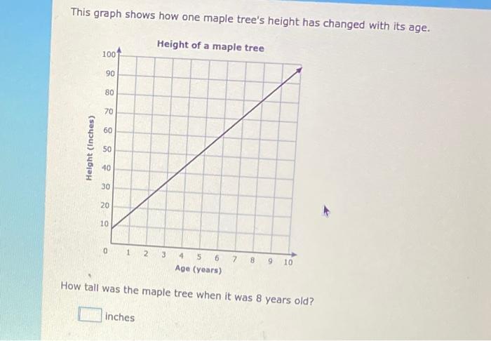 Solved This graph shows how one maple tree's height has | Chegg.com
