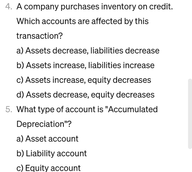 Solved A company purchases inventory on credit.Which | Chegg.com