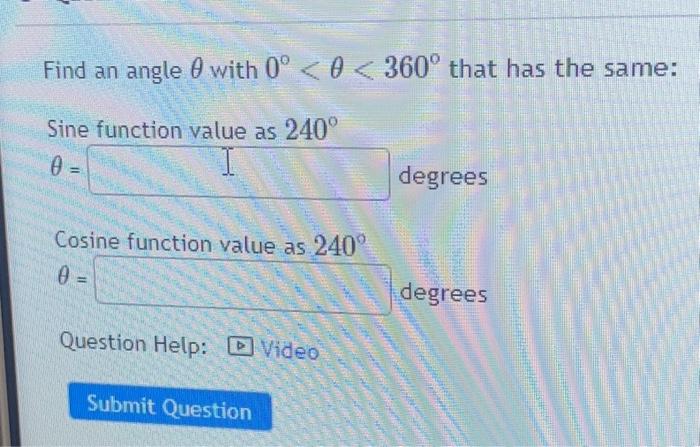 Solved Find an angle with 0°
