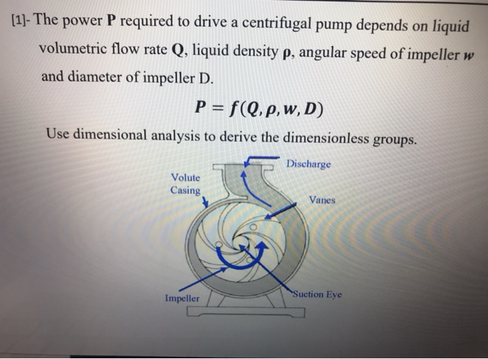 Solved [1]- The power P required to drive a centrifugal pump | Chegg.com