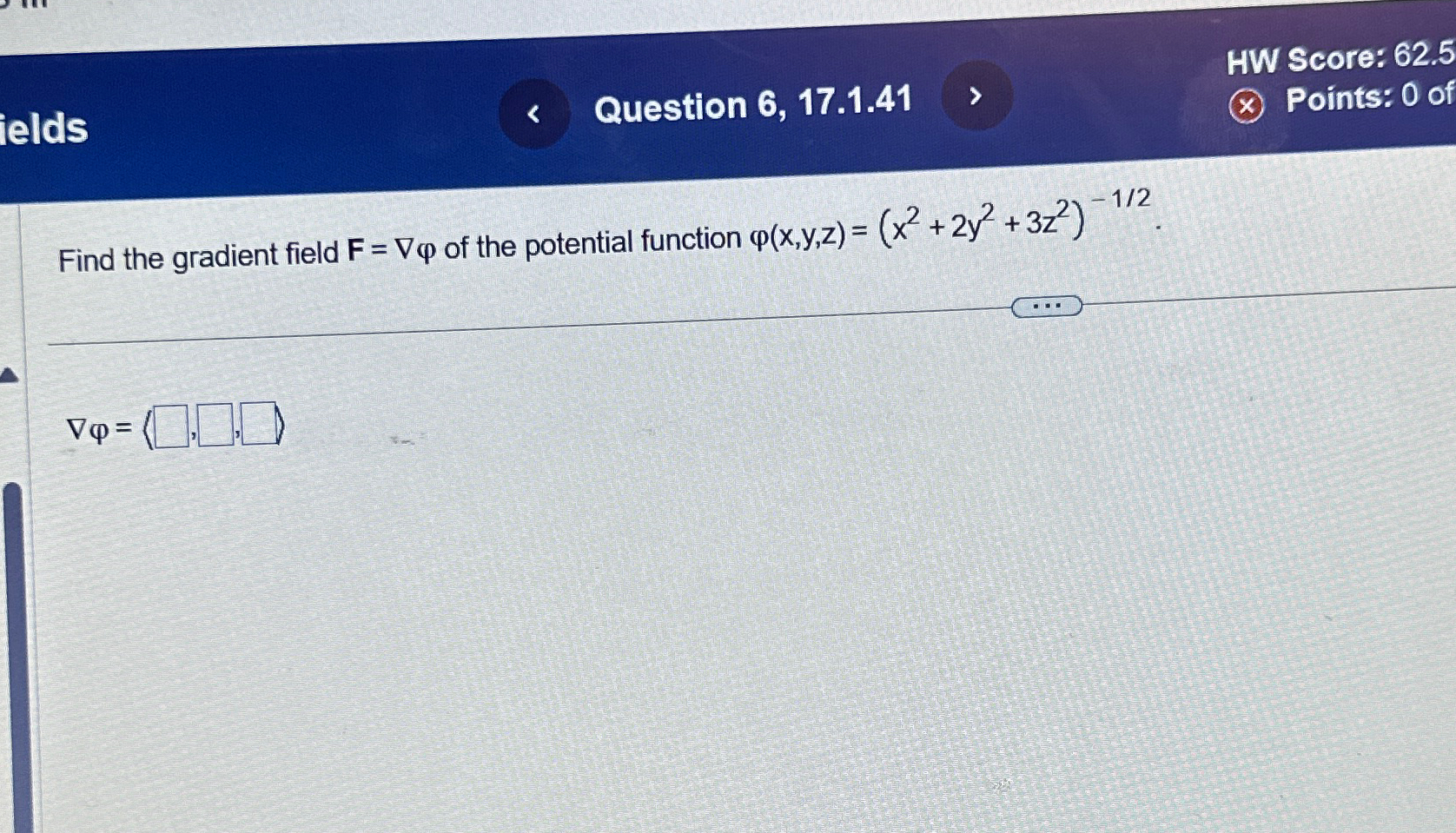 Solved Question 6, 17.1.41HW Score: 62.5ields(x) ﻿Points: 0 | Chegg.com