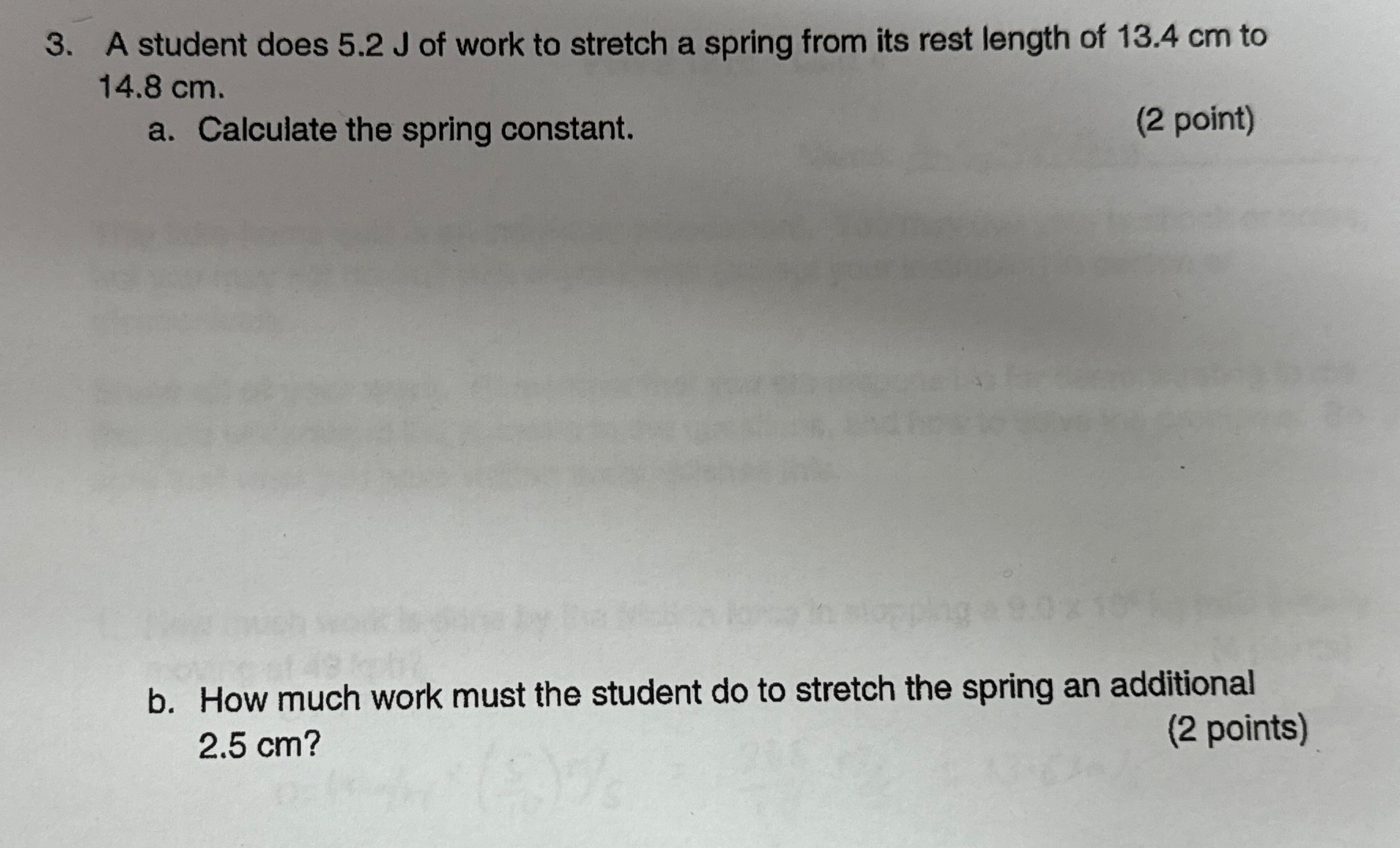 Solved A student does 5.2J ﻿of work to stretch a spring from | Chegg.com