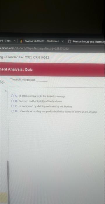 Solved A. is ofhen compared to the industry meage | Chegg.com