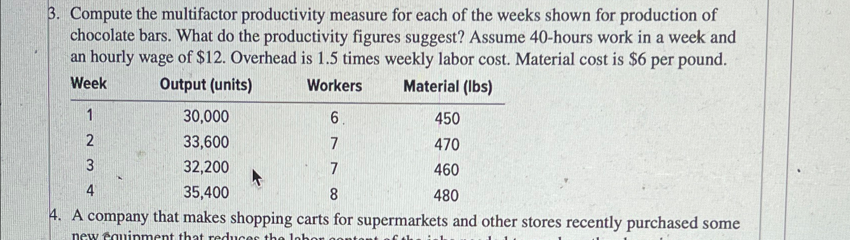 Solved Compute The Multifactor Productivity Measure For Each