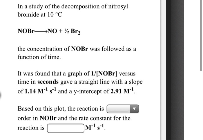 Solved In a study of the decomposition of nitrosyl bromide | Chegg.com