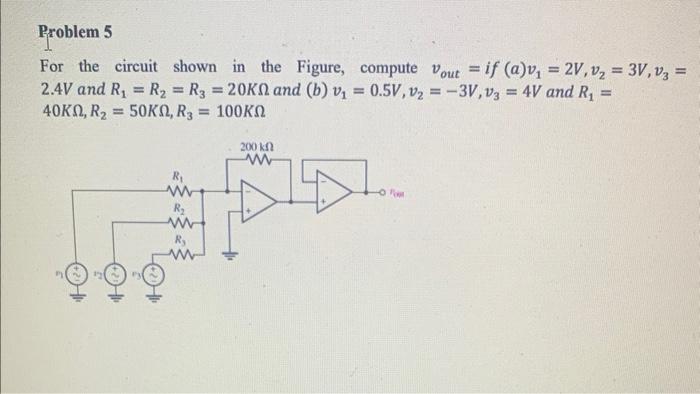 Solved For the circuit shown in the Figure, compute vout = | Chegg.com