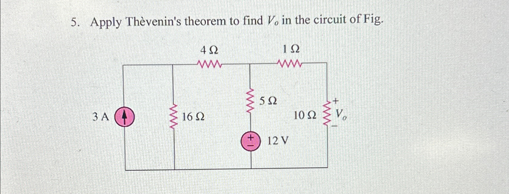 Solved Apply Thèvenin's theorem to find Vo ﻿in the circuit | Chegg.com