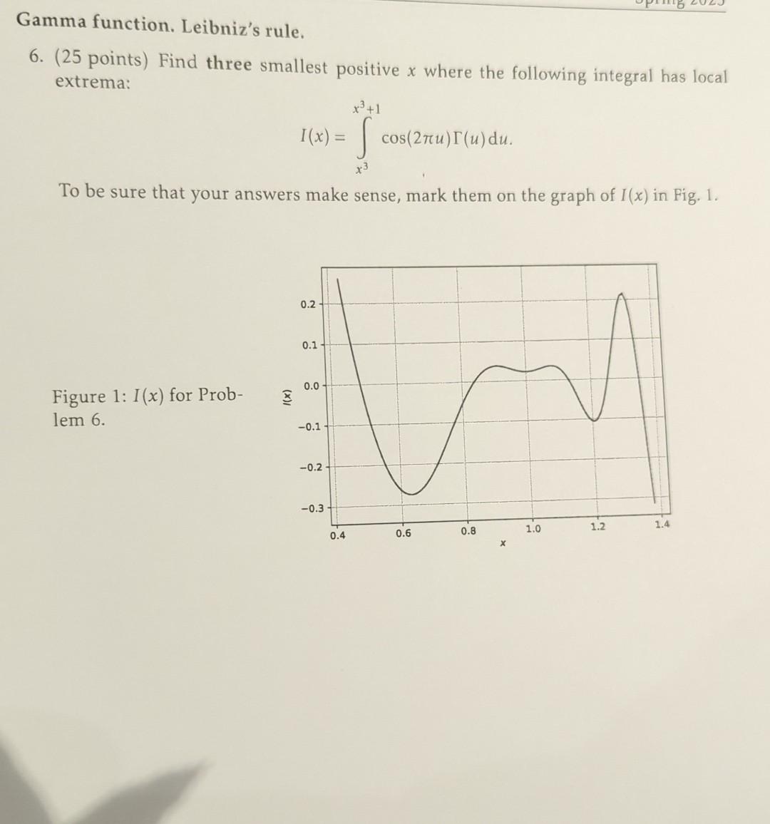 Solved Gamma function. Leibniz's rule. 6. (25 points) Find | Chegg.com