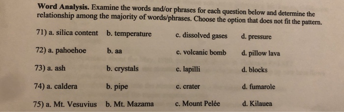 Solved Word Analysis. Examine the words and/or phrases for | Chegg.com Solved Word Analysis. Examine the words and/or phrases for | Chegg.com