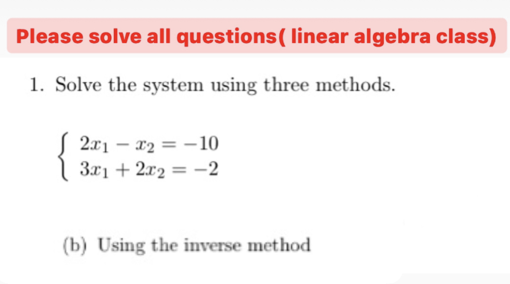 Solved Please solve all questions( ﻿linear algebra | Chegg.com