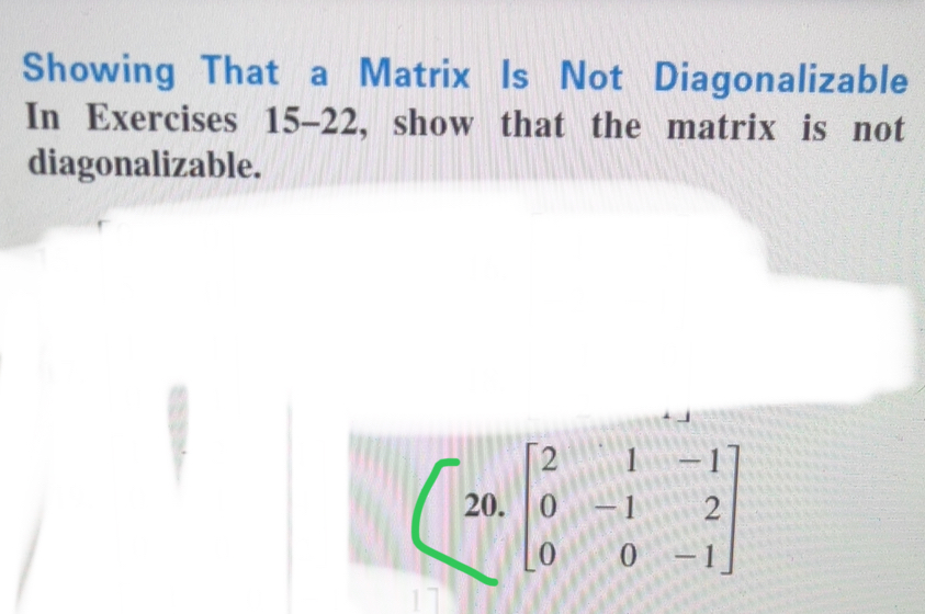Solved Showing That a Matrix Is Not Diagonalizable In | Chegg.com
