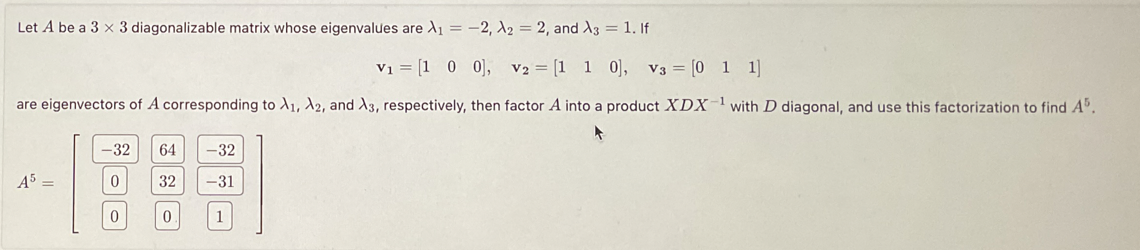 Solved Let A ﻿be a 3×3 ﻿diagonalizable matrix whose | Chegg.com
