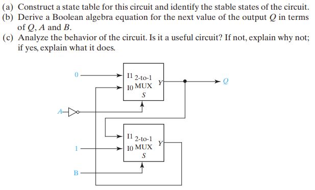 Solved (a) ﻿Construct a state table for this circuit and | Chegg.com