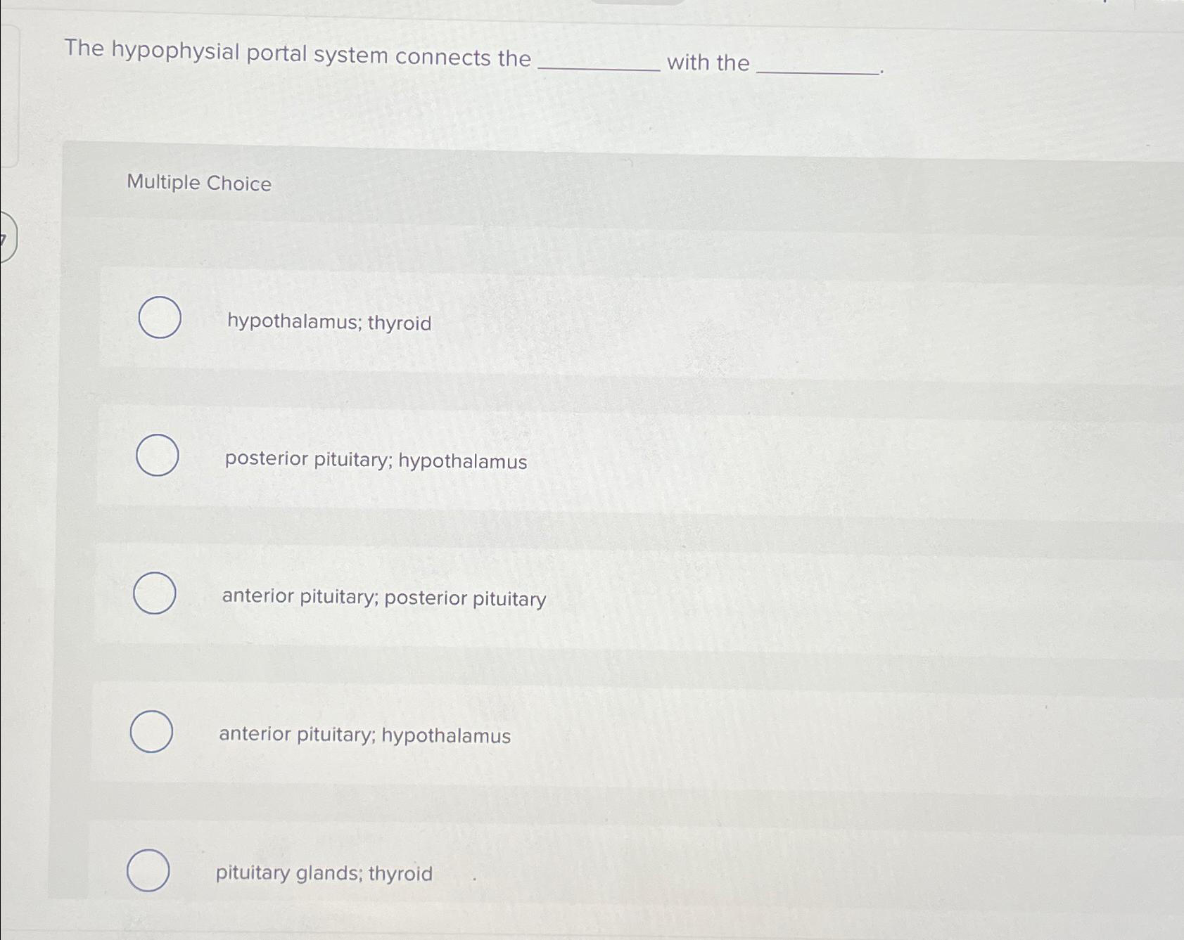 Solved The hypophysial portal system connects the with | Chegg.com Solved The hypophysial portal system connects the with | Chegg.com