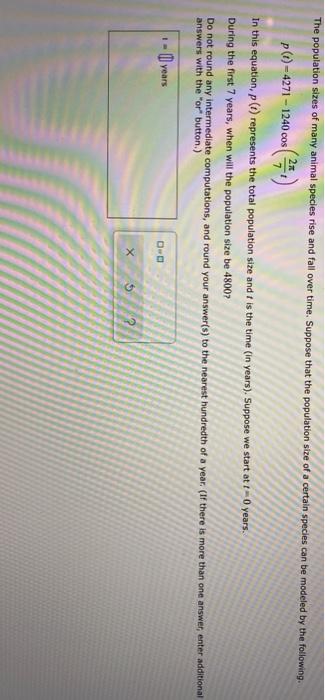 Solved The population sizes of many animal species rise and | Chegg.com