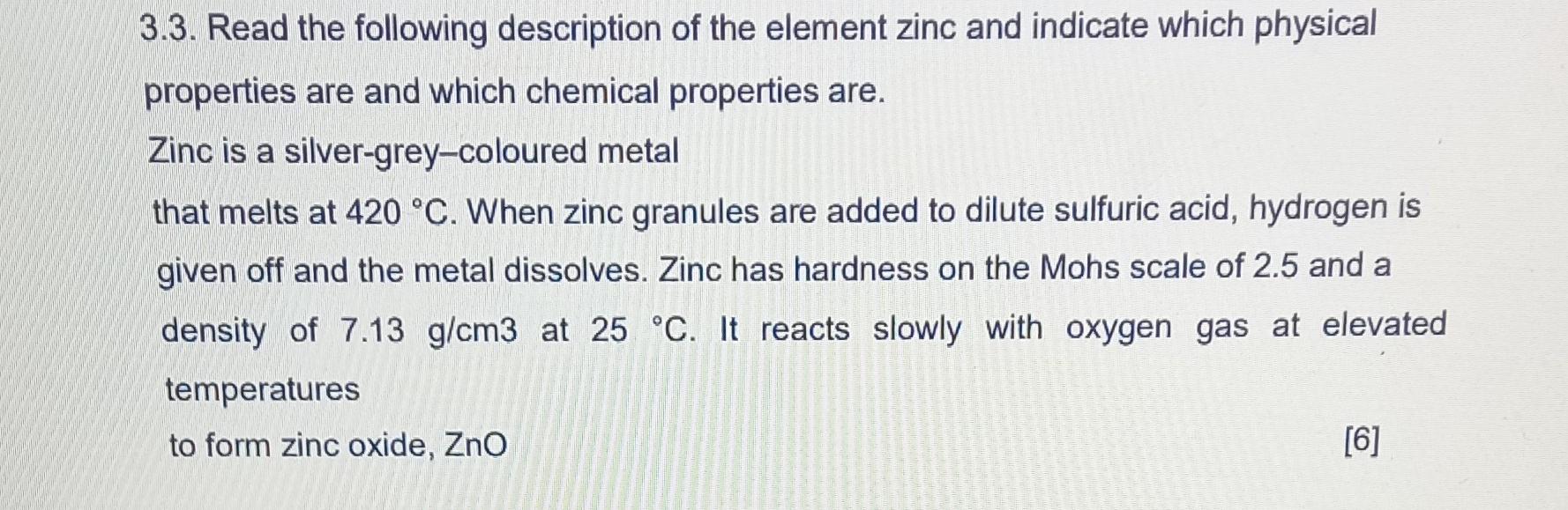 Solved 3.3. Read the following description of the element | Chegg.com