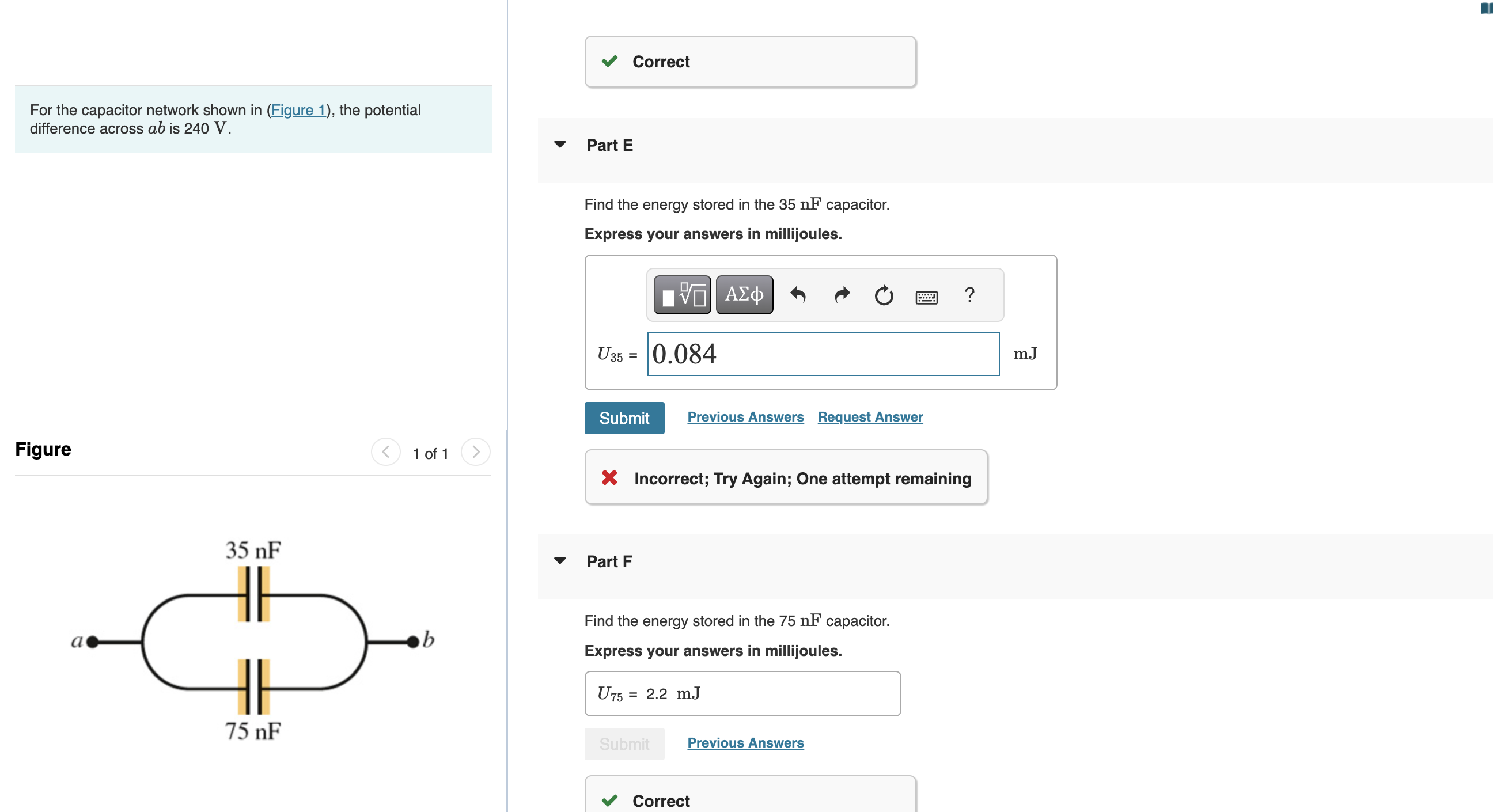 Solved For the capacitor network shown in (Figure 1), ﻿the | Chegg.com
