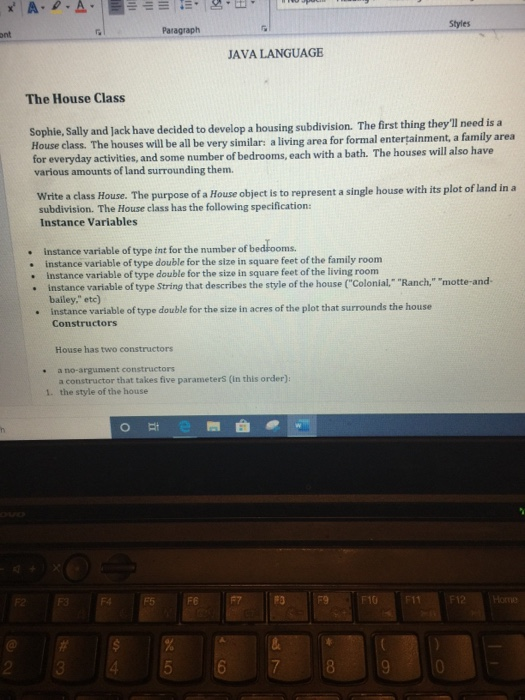 Solved * A.D.A. EEEE . Styles Paragraph Ont JAVA LANGUAGE | Chegg.com