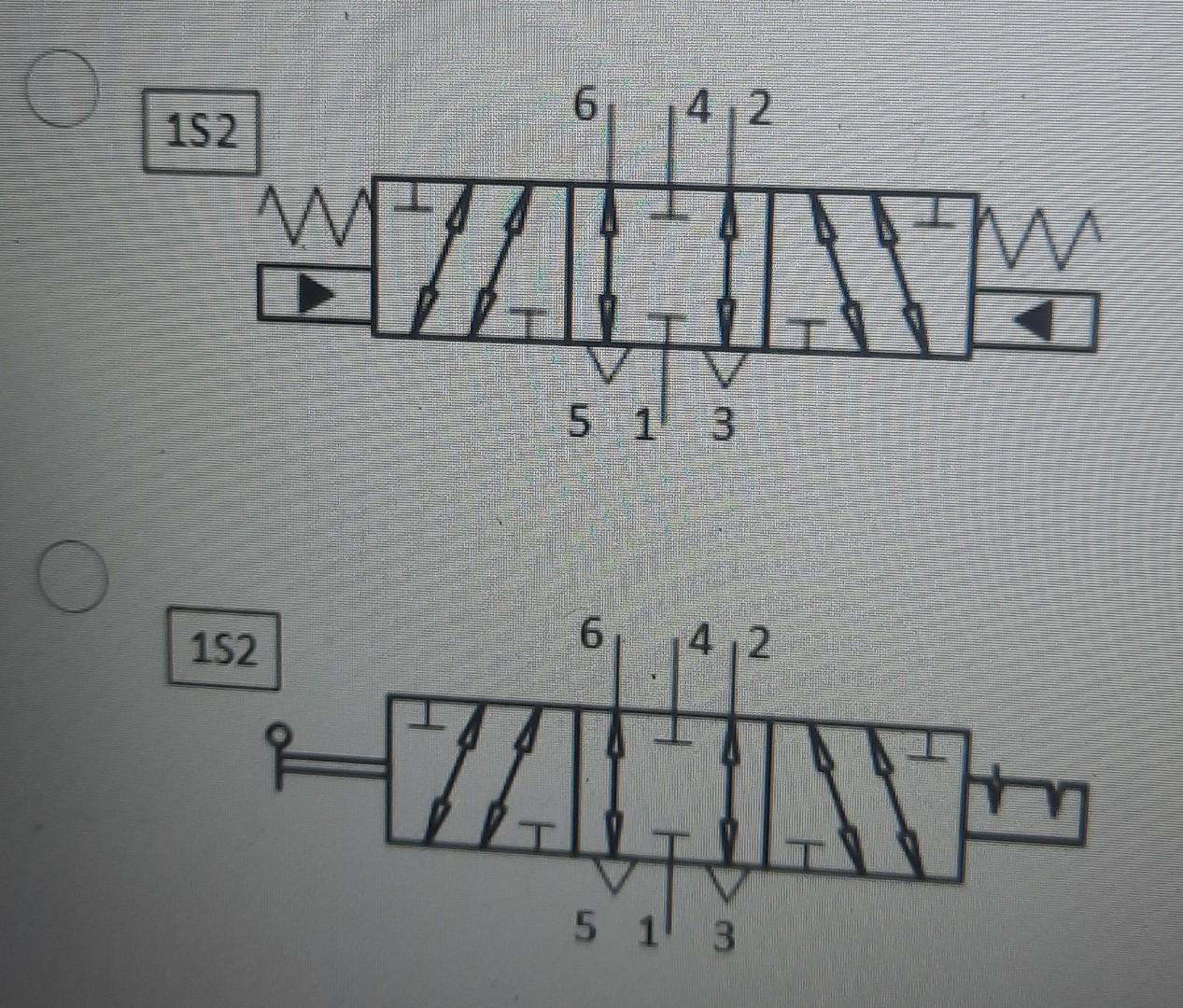 Solved Select the symbol for a 6/3-way, spring centred, | Chegg.com