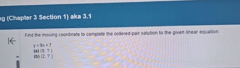 Solved (Chapter 3 ﻿Section 1) ﻿aka 3.1Find the missing | Chegg.com