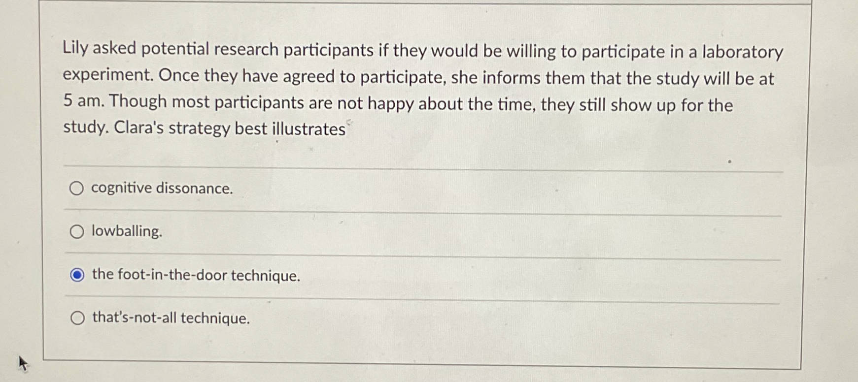 Solved Lily asked potential research participants if they | Chegg.com