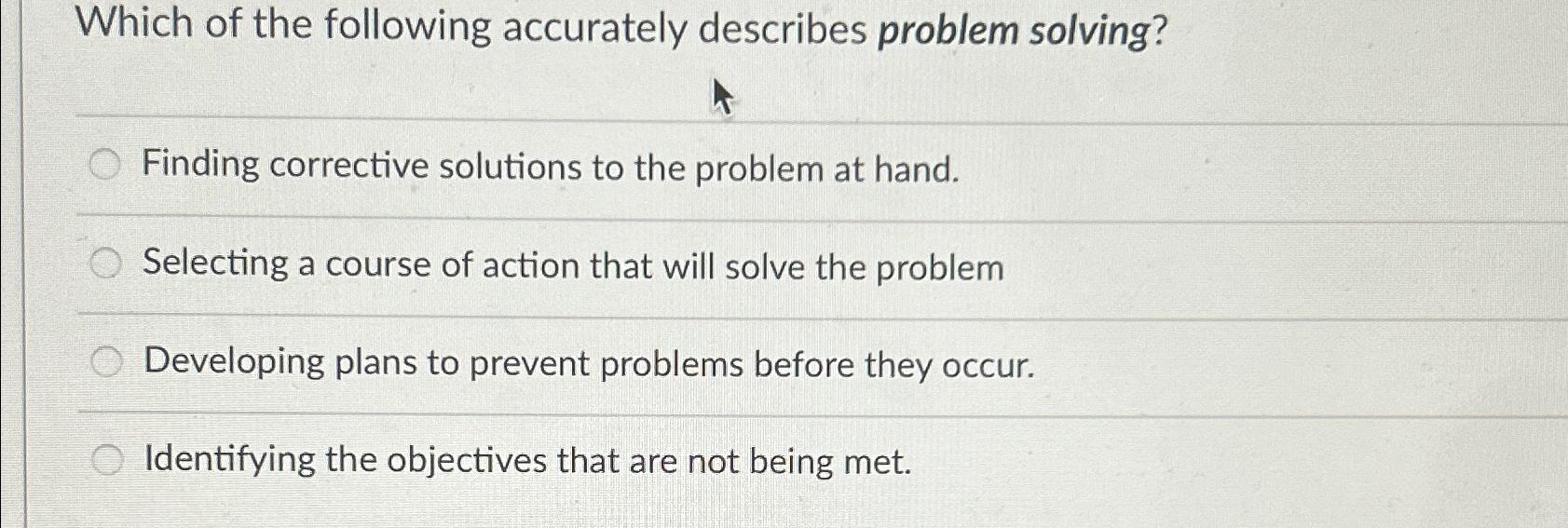 Solved Which of the following accurately describes problem | Chegg.com