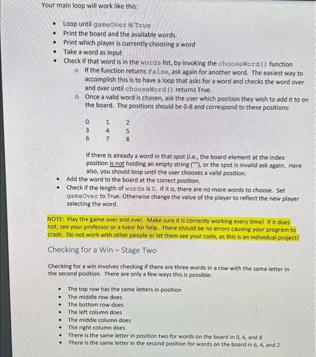 Solved vora IIC-tac-toe Project 2 We've likely all played | Chegg.com