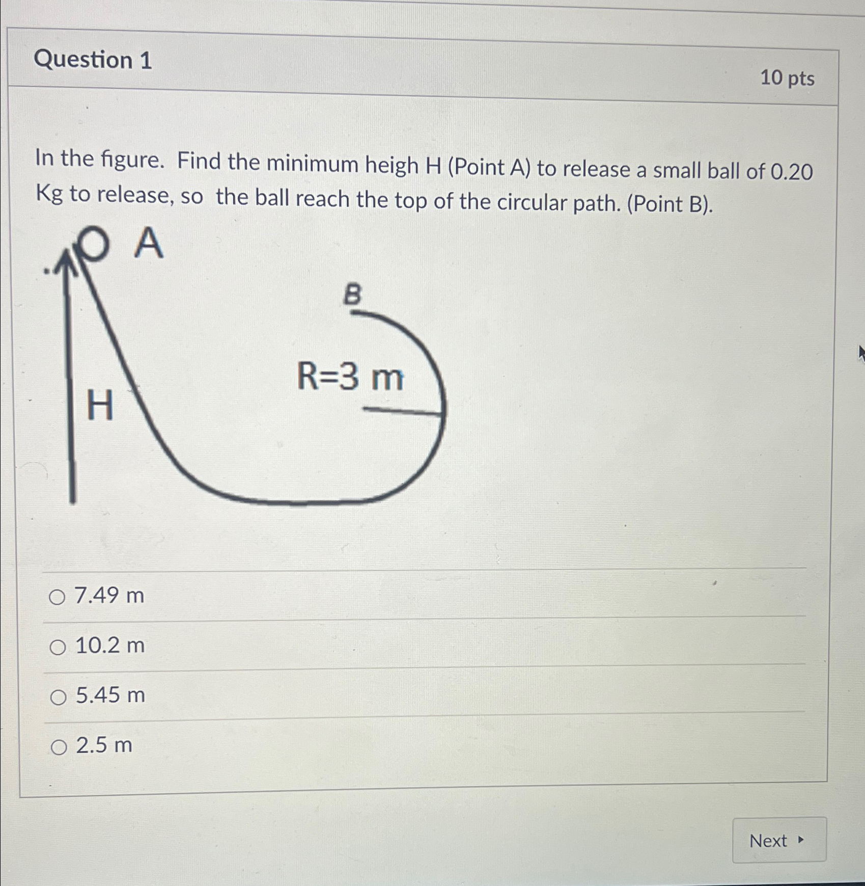 Solved Question 110 ﻿ptsIn the figure. Find the minimum | Chegg.com