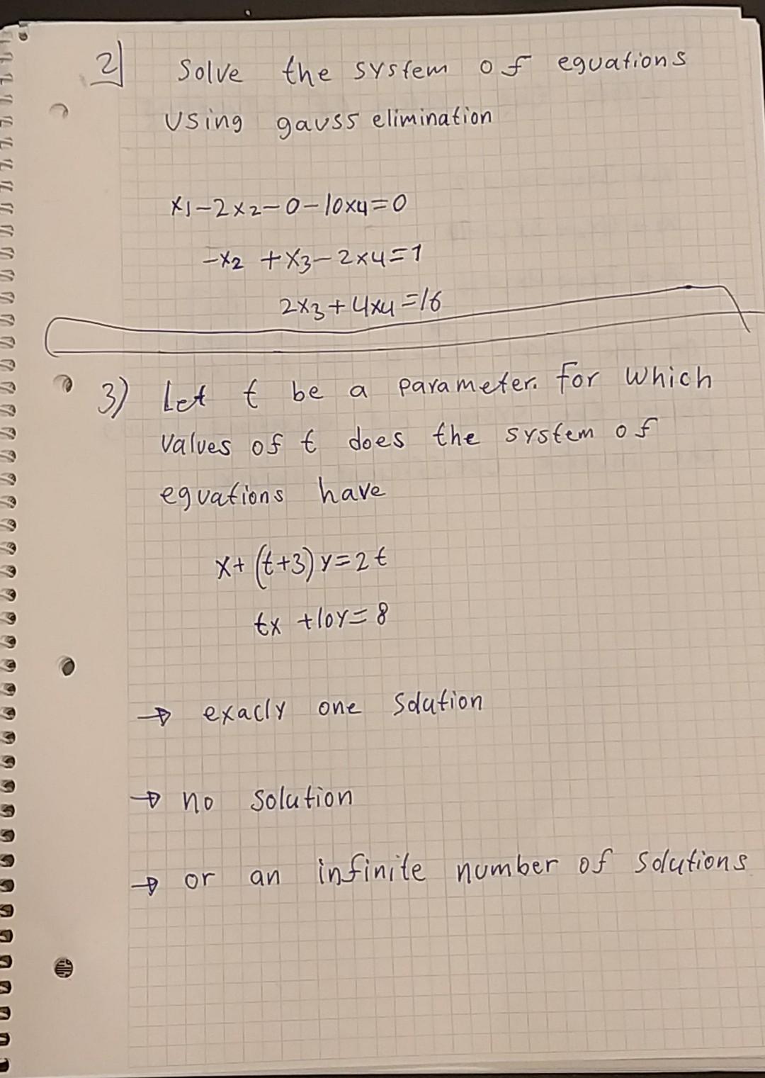 Solved 2) Solve the sysfem of equations Using gauss | Chegg.com