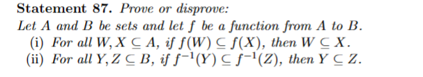 Solved Statement 87. ﻿Prove or disprove:Let A and B ﻿be sets | Chegg.com