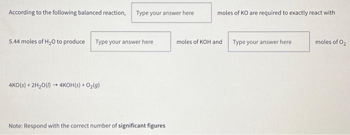 Solved According to the following balanced reaction, Type | Chegg.com
