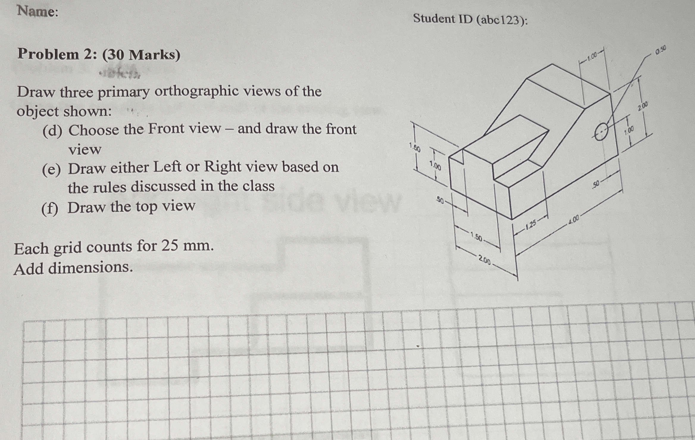 Name:Student ID (abc123):Problem 2: (30 ﻿Marks)Draw | Chegg.com
