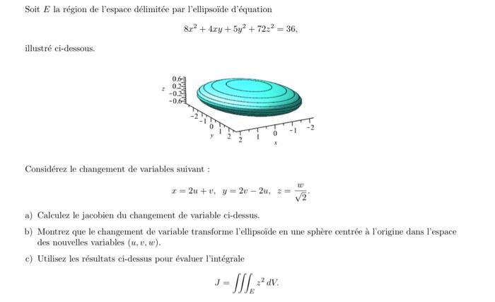 Solved Soit E la région de l'espace délimitée par | Chegg.com