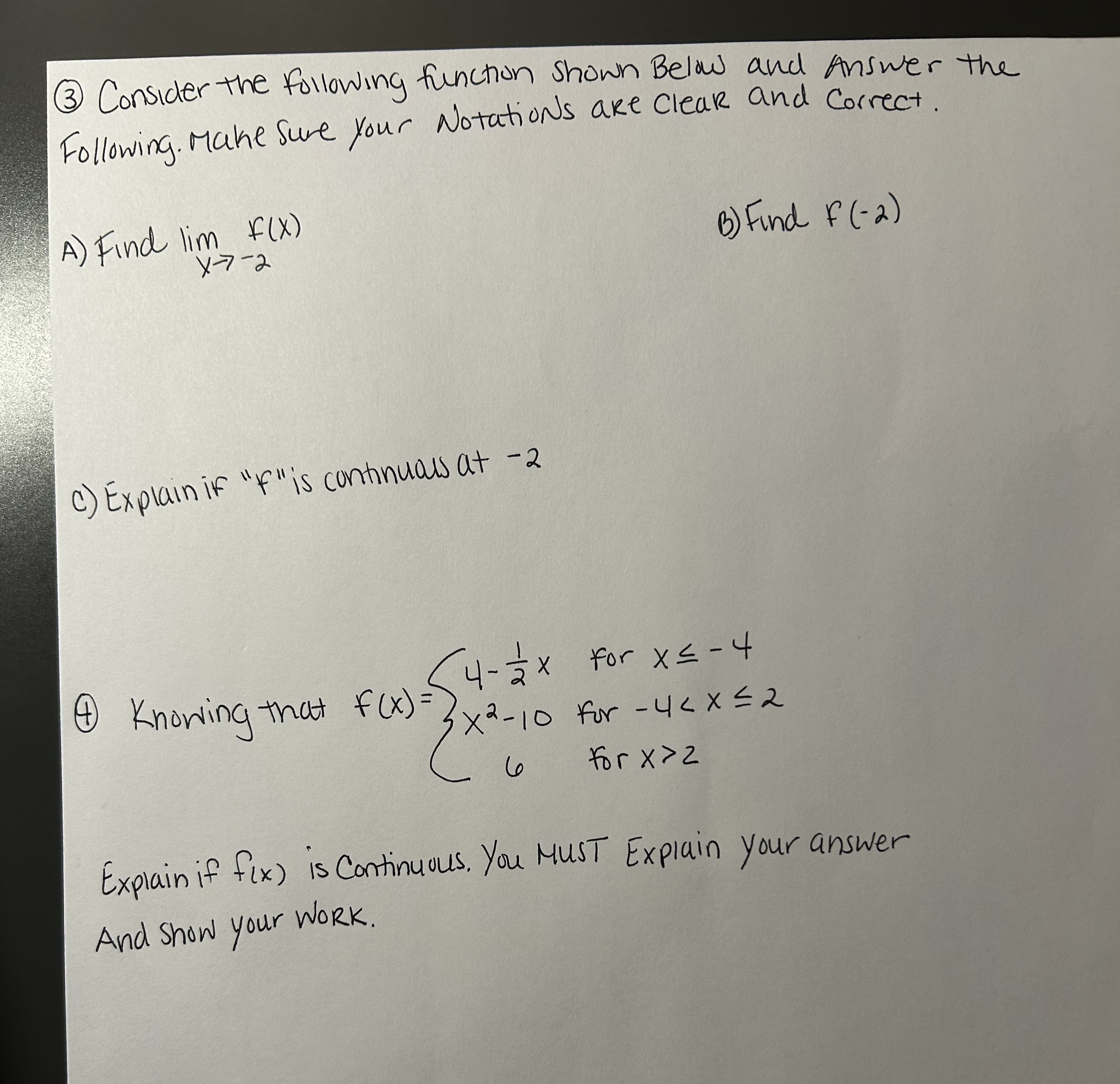 Solved (3) ﻿Consider the following function Shown Below and | Chegg.com