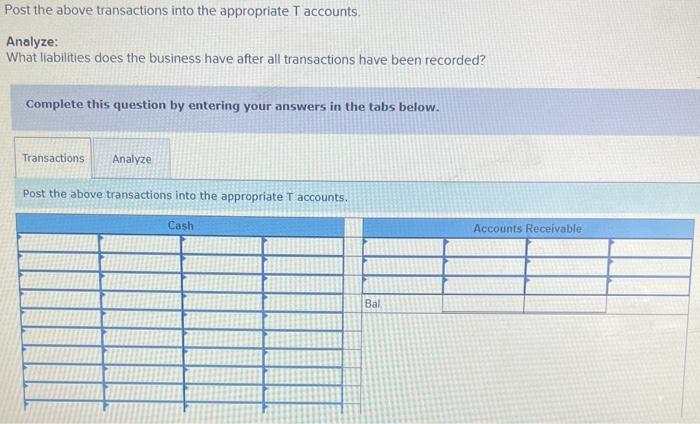 Solved Problem 3.4A (Algo) Using T accounts to record all | Chegg.com